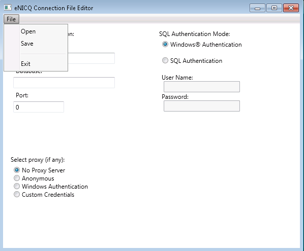 eNICQ 6 - Connection File Editor – Help Center