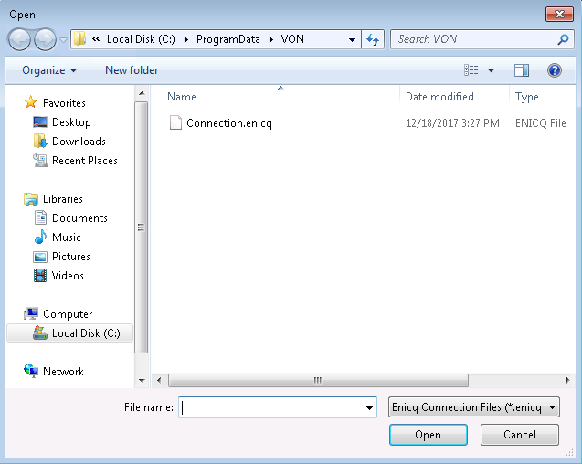 eNICQ 6 - Connection File Editor – Help Center