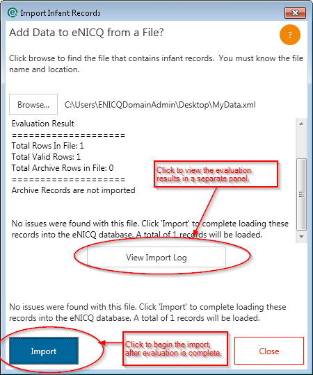 eNICQ EDI: Import Infant Records from a file – Help Center